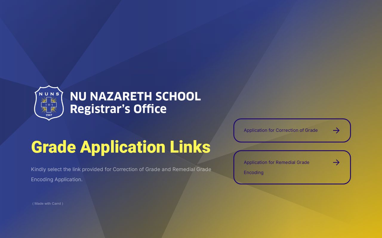 Grade Application Links